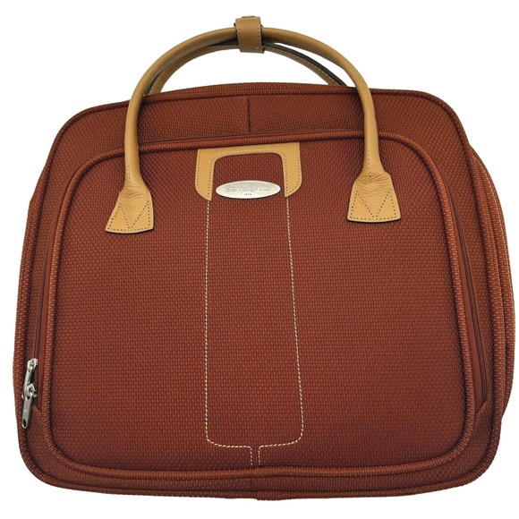 Samsonite | Bags | Samsonite Burnt Orange Tweed Footed Briefcase Laptop ...
